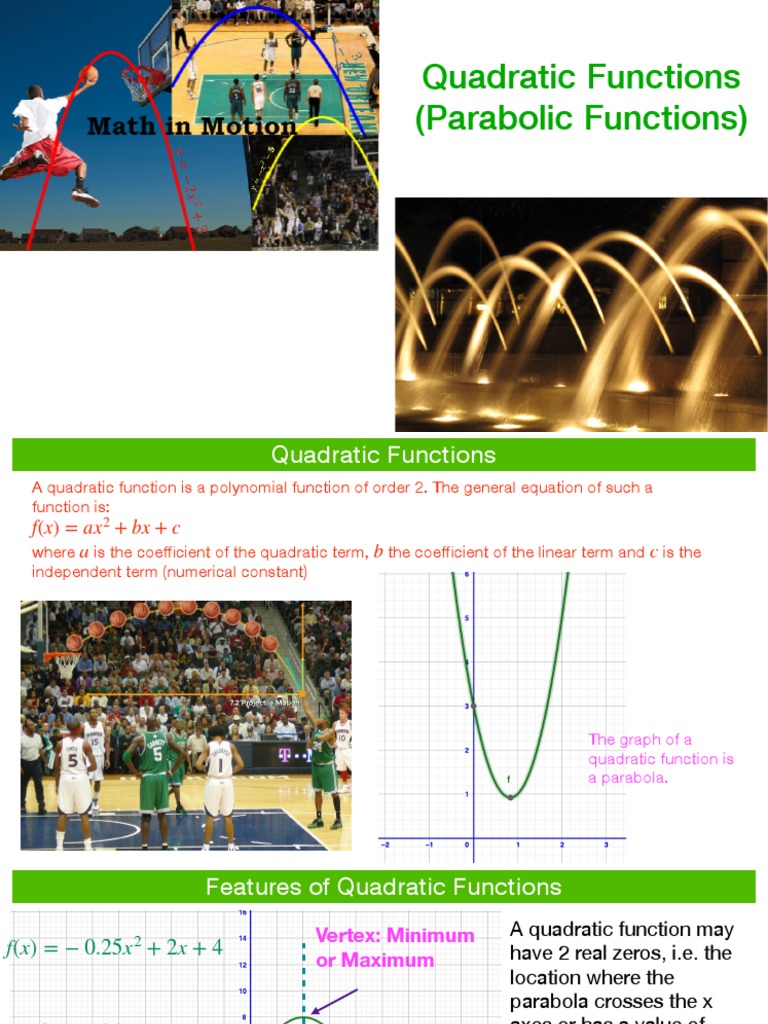 Quadratic Functions | PDF | Mathematics | Mathematical Concepts