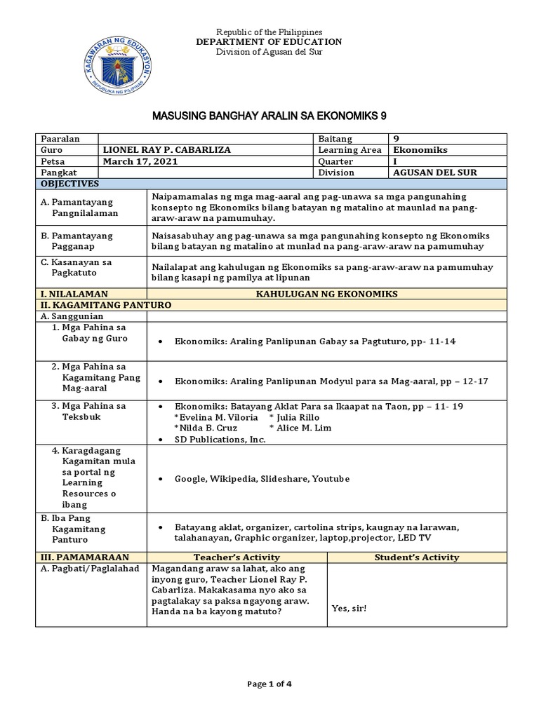Detailed Lesson Plan JHS | PDF