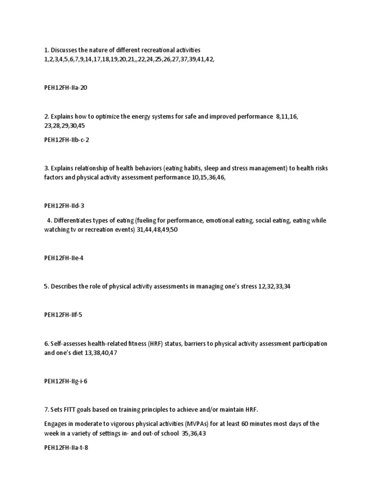 Pe 4 Tos | PDF | Wellness