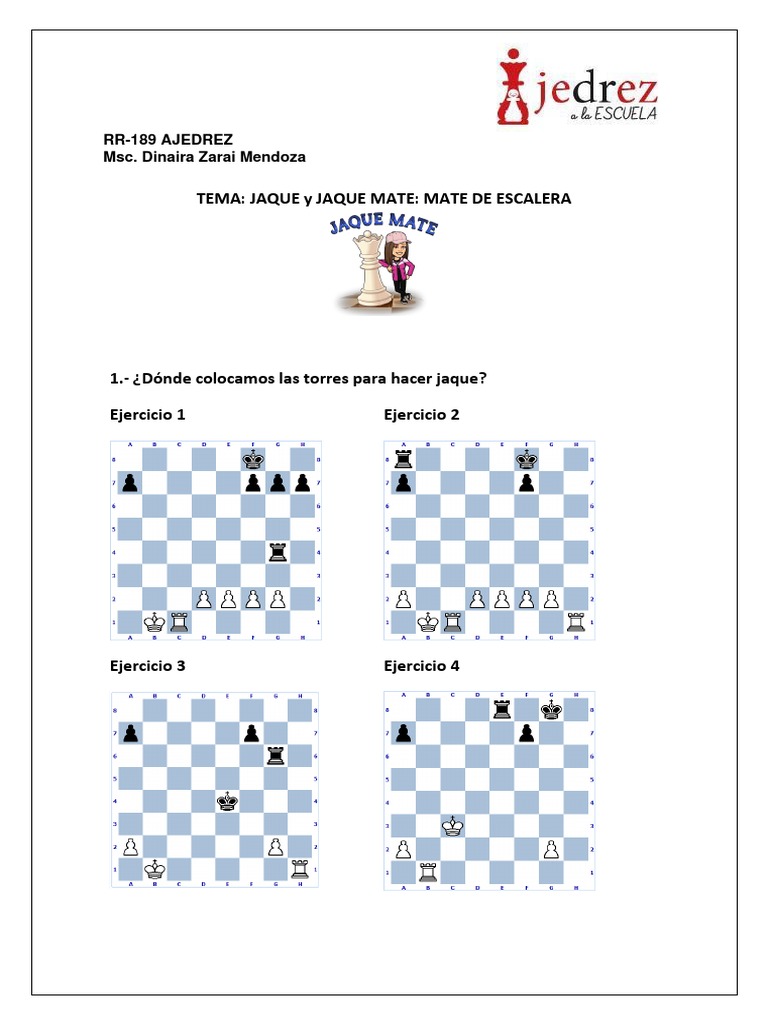 Ejercicios de Jaque Mate para Niños | PDF
