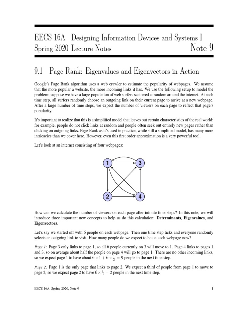 Note9 PDF | Download Free PDF | Eigenvalues And Eigenvectors | Matrix (Mathematics)