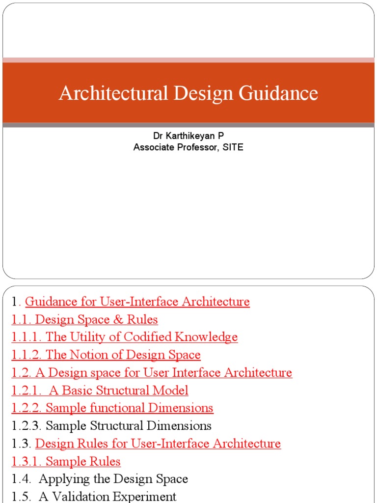 Architectural Design Guidance | PDF | User Interface | Component Based ...