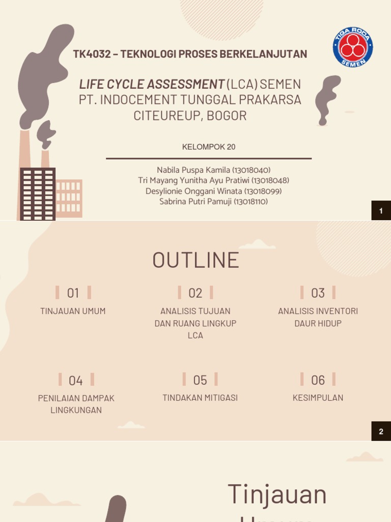 20 - Presentasi - LCA PT. INDOCEMENT TUNGGAL PRAKARSA PLANT 8 PDF | PDF