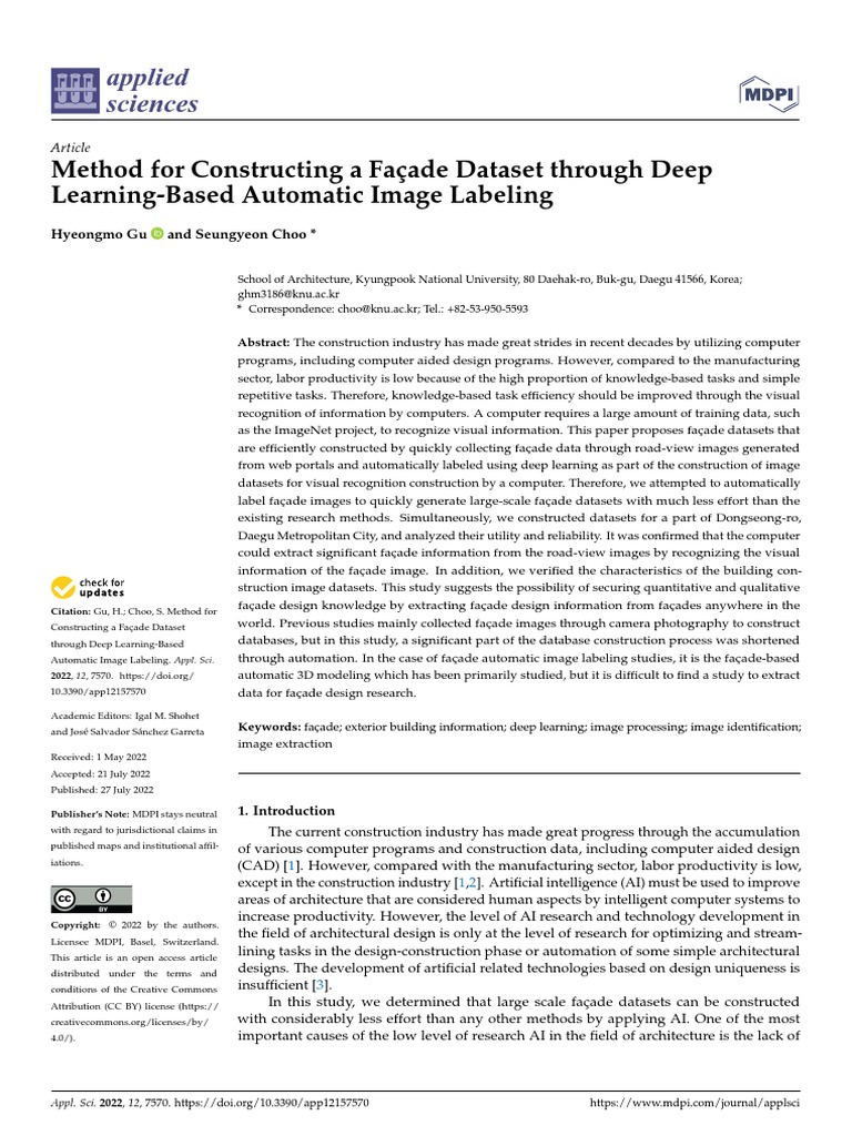 Method For Constructing A Façade Dataset Through Deep Pdf Image