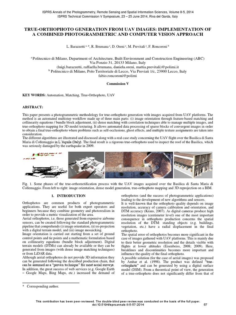 True Orthophoto Generation From Uav Images Implementation of | PDF ...