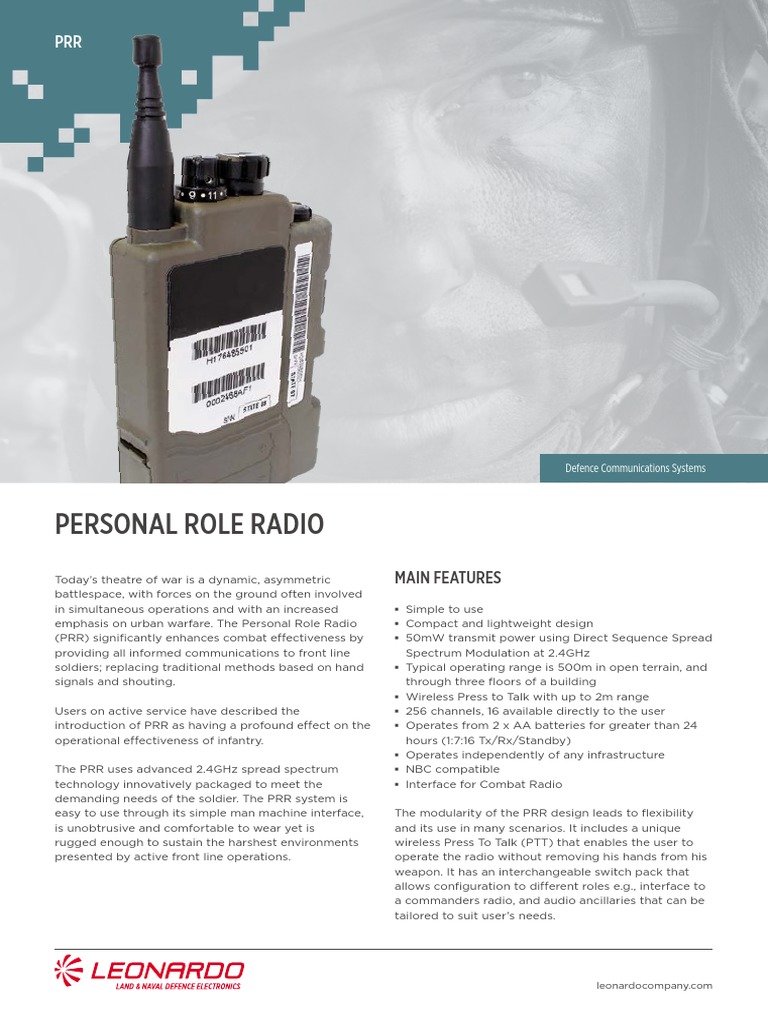 Combat Radio - Leonardo. PRR - LQ - mm07077 | PDF | Radio | Hearing Aid