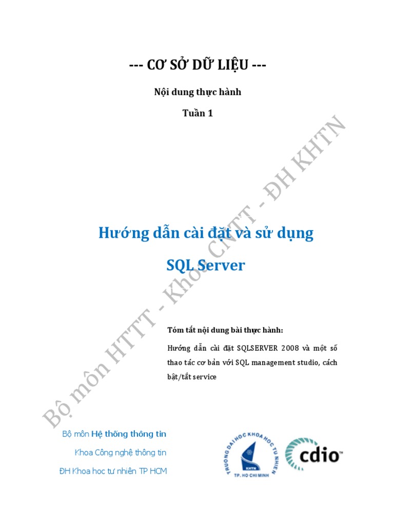 01 - Huong Dan Cai Dat Va Su Dung SQL Server PDF | PDF