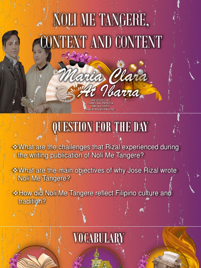Noli Me Tangere Context and Content PDF | PDF | Novels | Philippines
