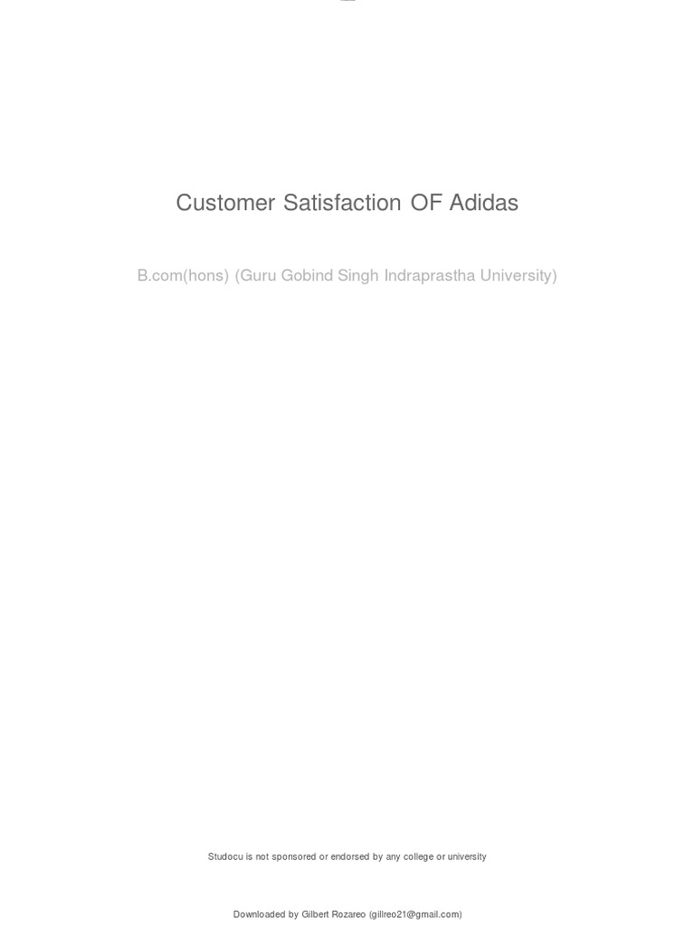 Customer-Satisfaction-Of-Adidas GILL | PDF | Adidas | Data
