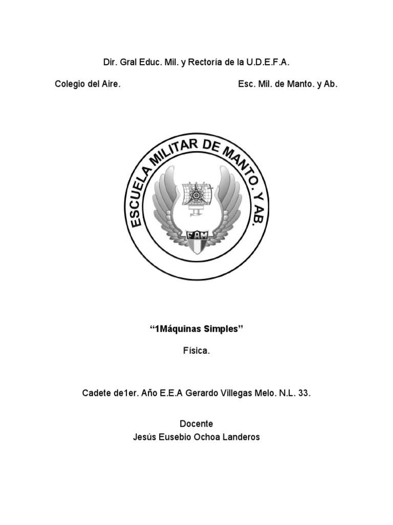 Máquinas Simples y Ventaja Mecánica | PDF | Máquinas | Física