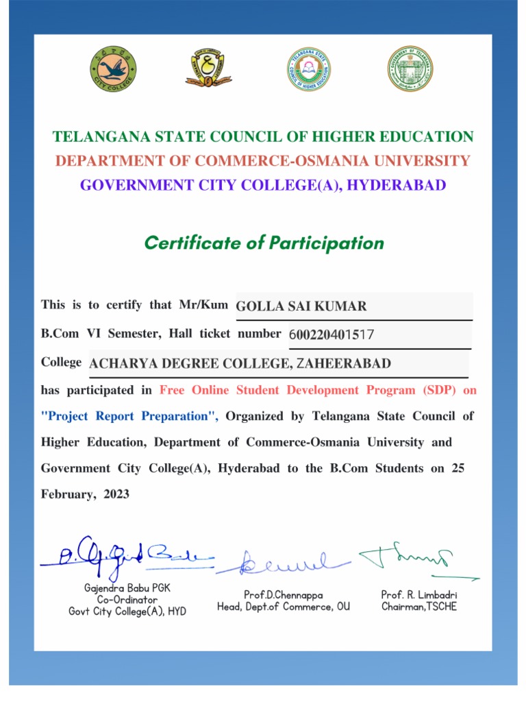 CertificateOfParticipation | PDF