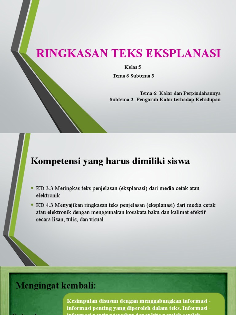 Materi Bahasa Indonesia Tema 6 Sub 3 (3.3) | PDF