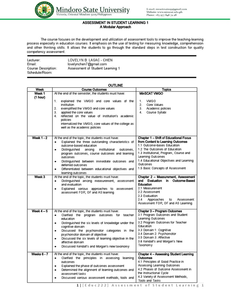 Module 1 - Educ 222 | PDF | Educational Assessment | Learning