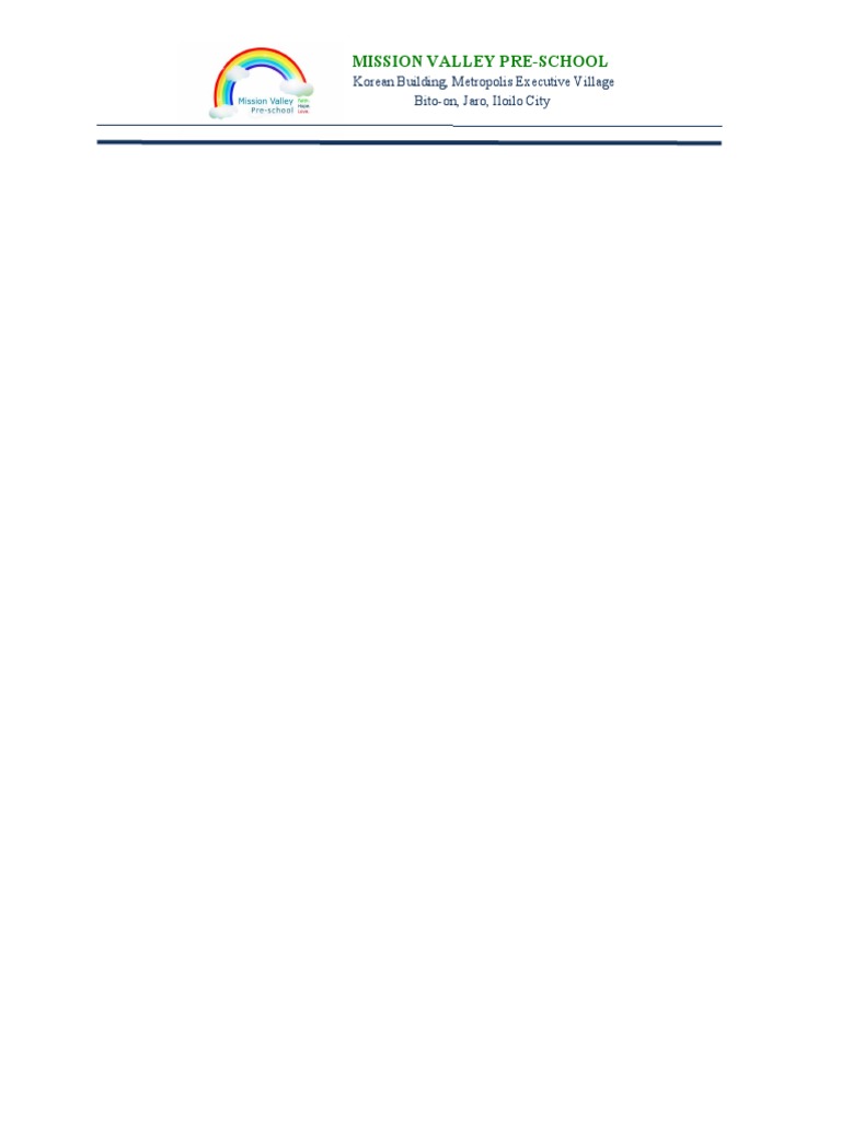 MISSION VALLEY DAY CARE Letterhead | PDF