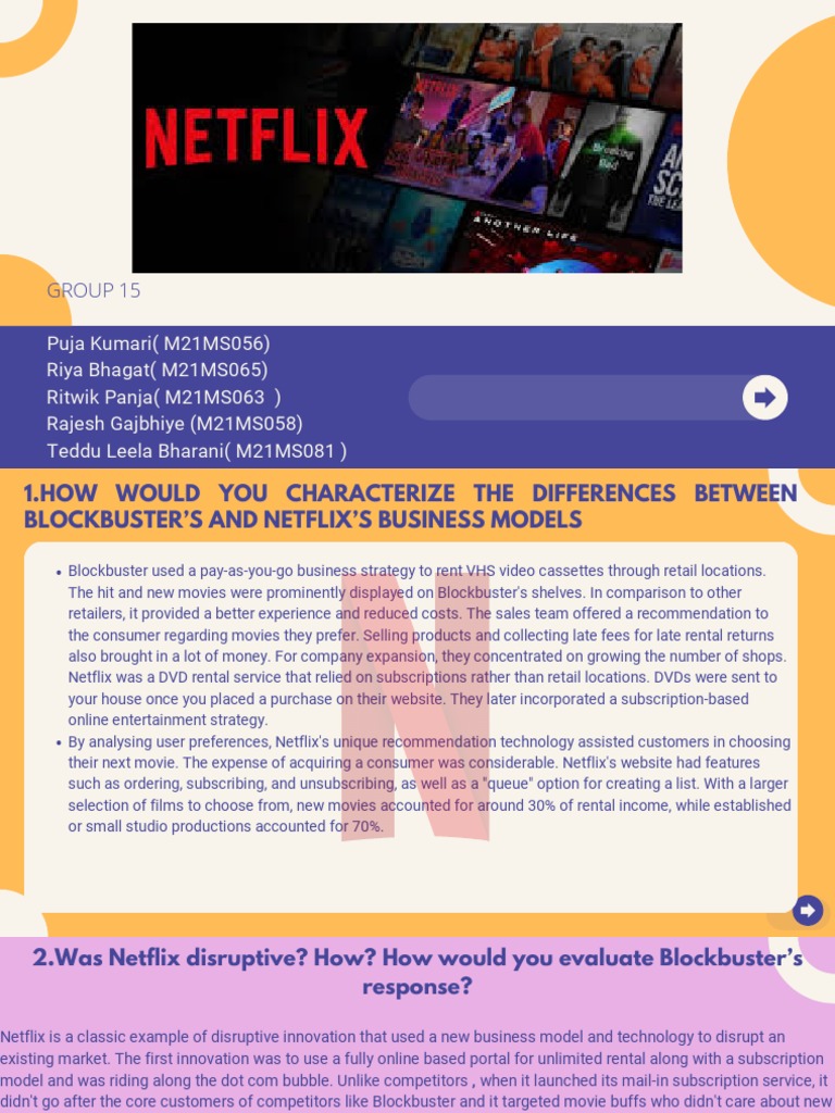 GROUP 15 ANALYZES NETFLIX'S BUSINESS MODEL EVOLUTION | PDF | Netflix ...