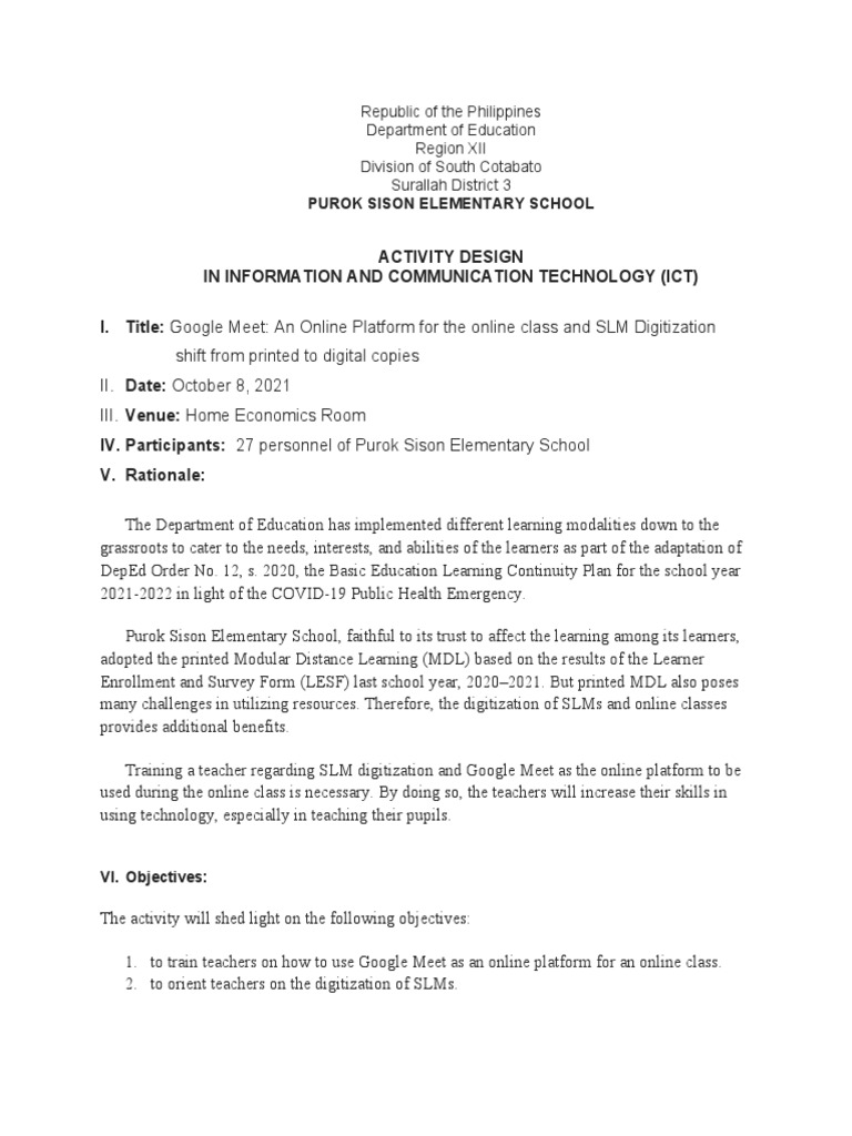 Ict Training Design | PDF | Teachers | Educational Technology