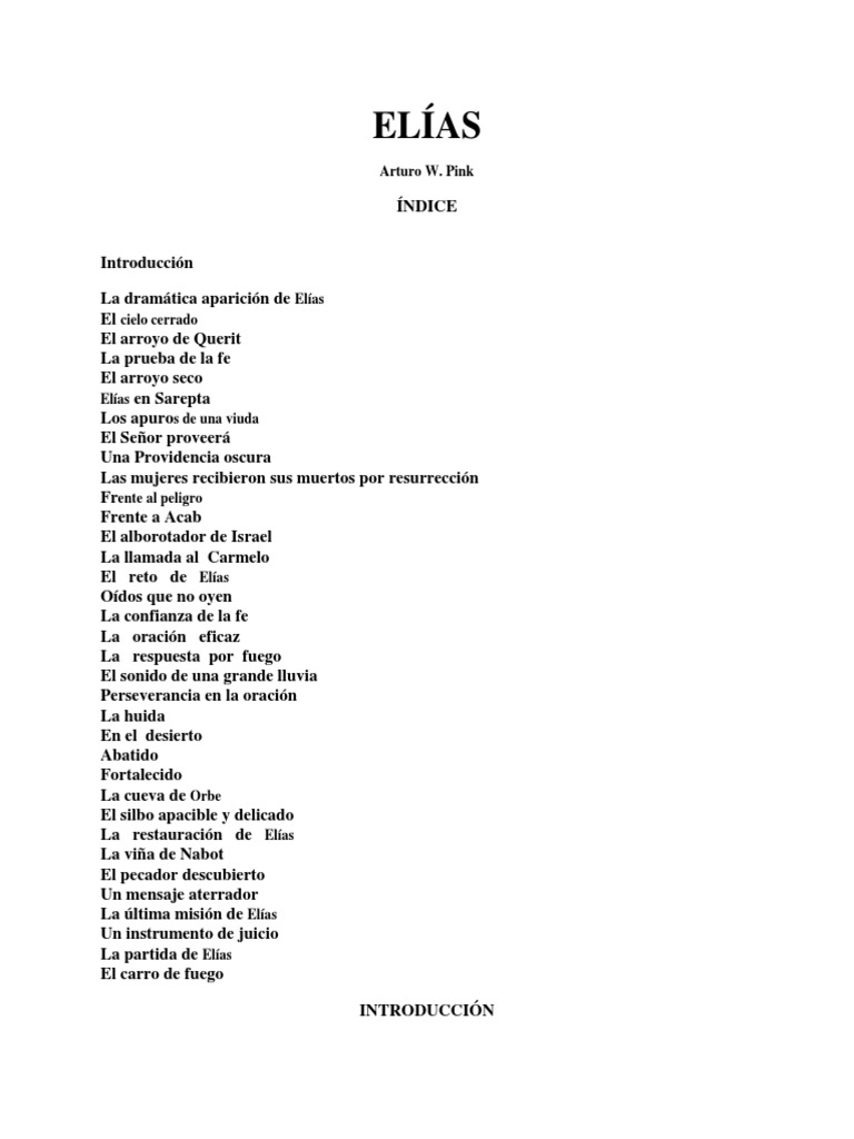 A.W.Pink LA VIDA DE ELIAS | PDF | Elijah | Dios