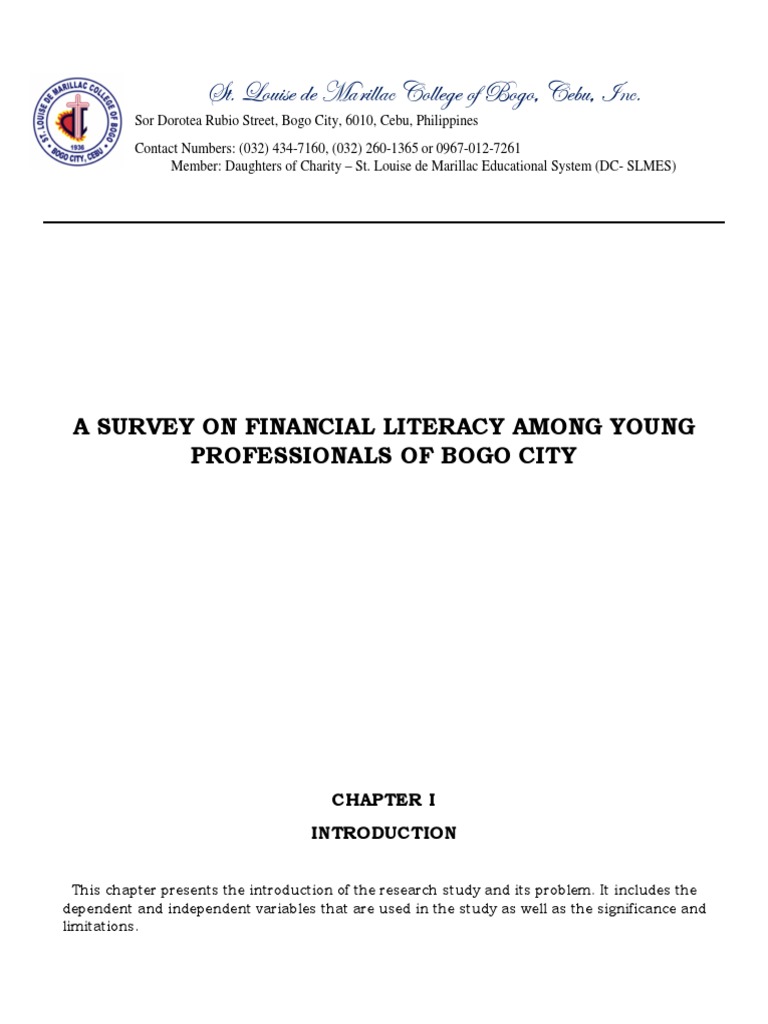 Financial Literacy of Young Professionals | PDF | Survey Methodology ...