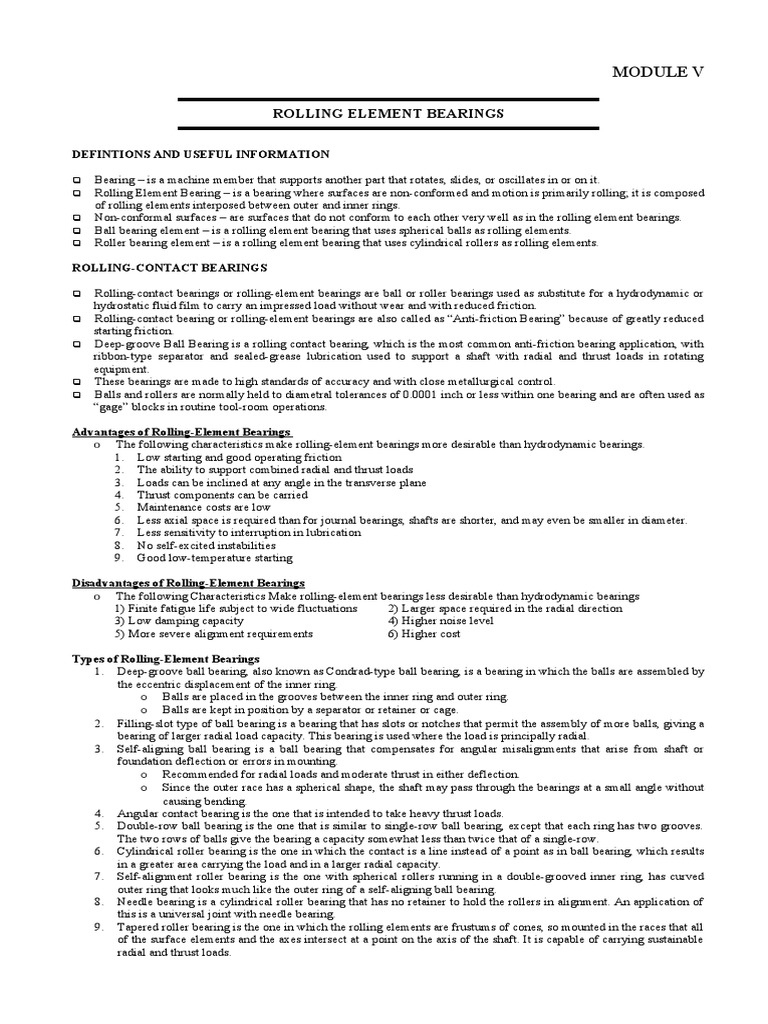 Types and Advantages of Rolling Bearings | PDF | Bearing (Mechanical ...