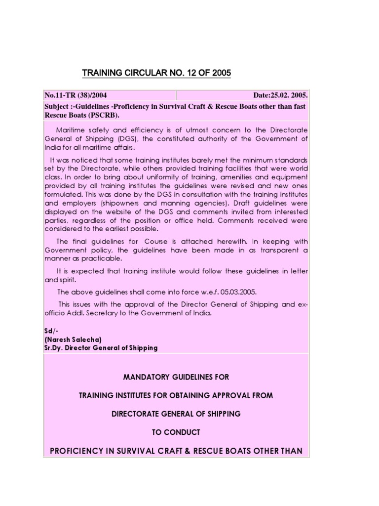 201307011215304013671TRAININGCIRCULARNO607 Guidelines PSCRB Course | PDF