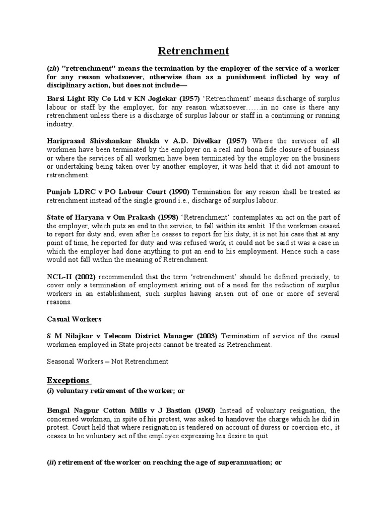 Retrenchment | PDF | Employment | Estoppel
