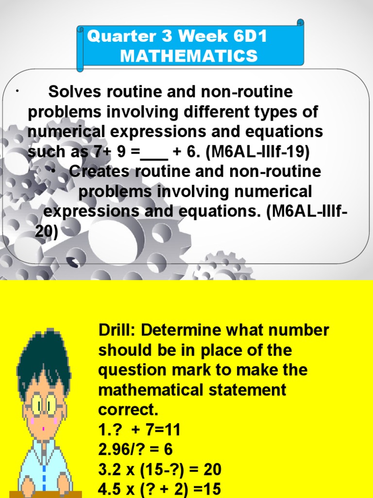 MATH 6 PPT Q3 W6 - Routine and Non-Routine Problems Involving Different ...