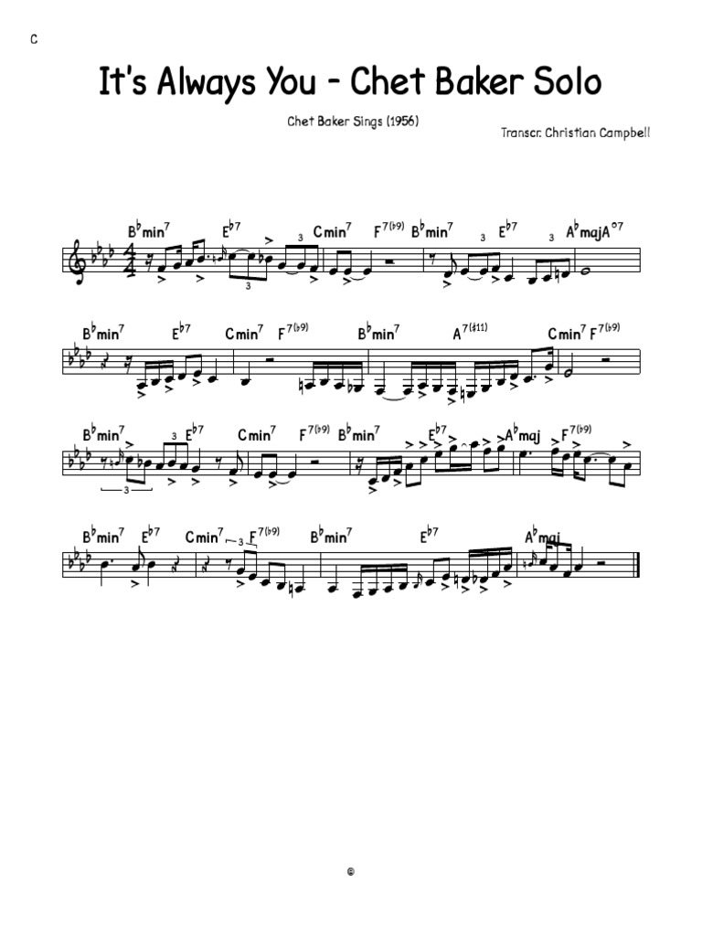It's Always You Chet Baker C PDF | PDF