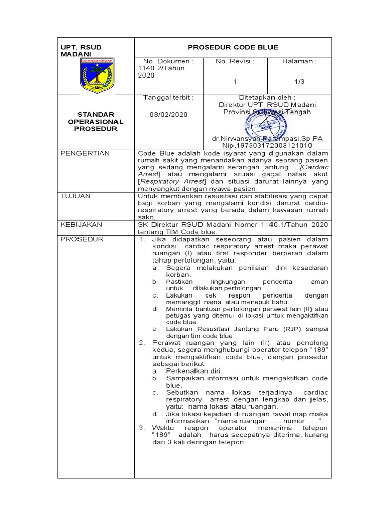 Sop Code Blue | PDF | Sains & Matematika