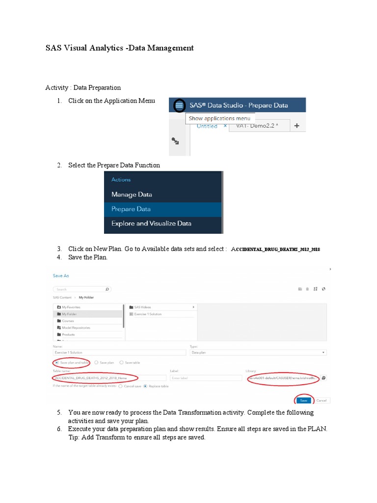 SAS Visual Analytics Data Preparation | PDF