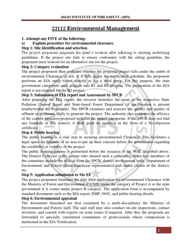 Environmental Management | PDF | Kyoto Protocol | Sewage Treatment