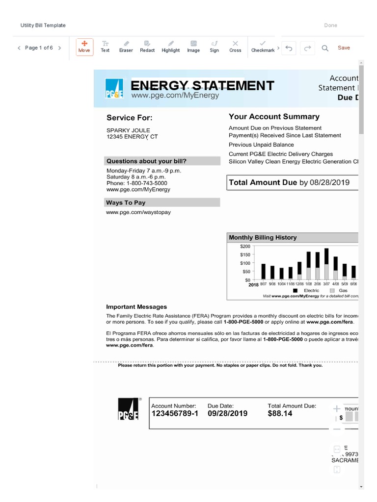 Utility Bill Template | PDF