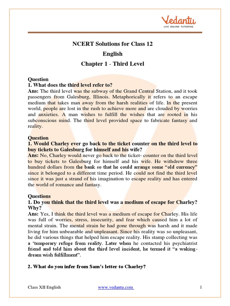 Ncert Solutions Class 12 English Vistas Chapter 1 | PDF | Psychology