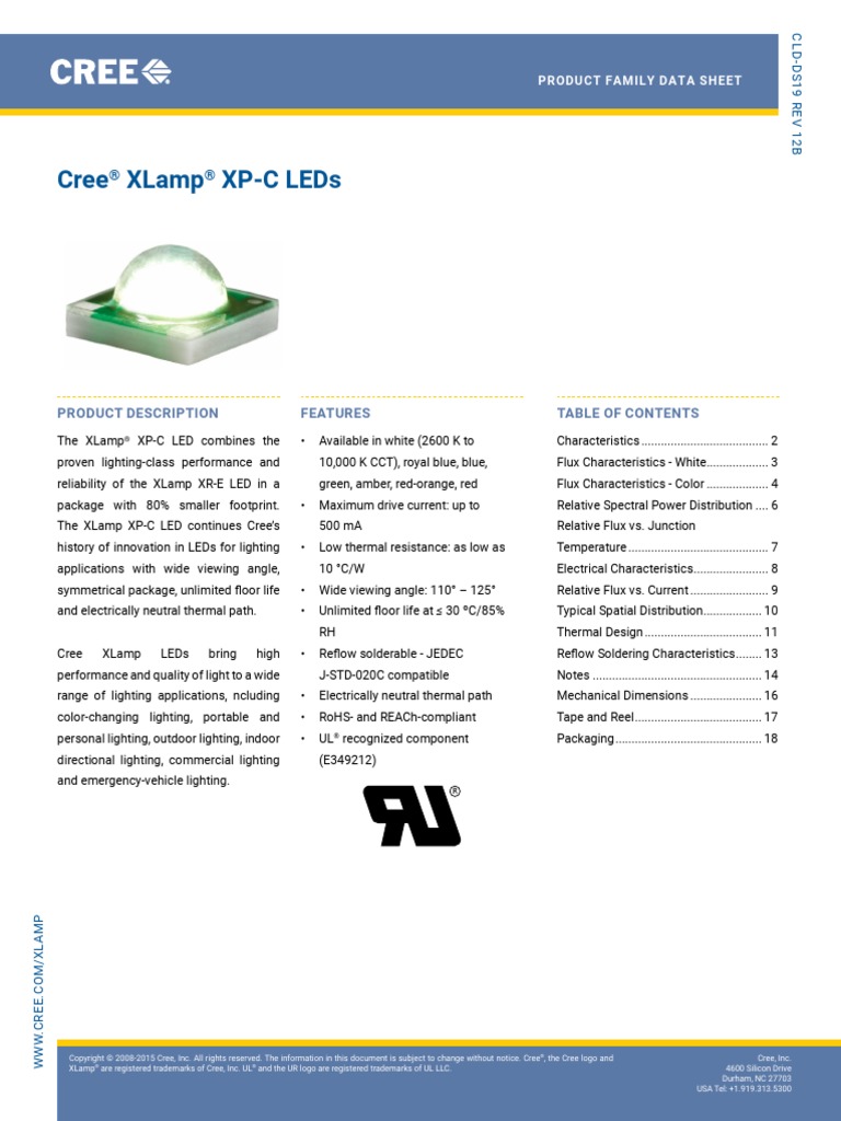 Cree 1 Watt Dome Led Specification PDF | PDF | Lighting | Light ...