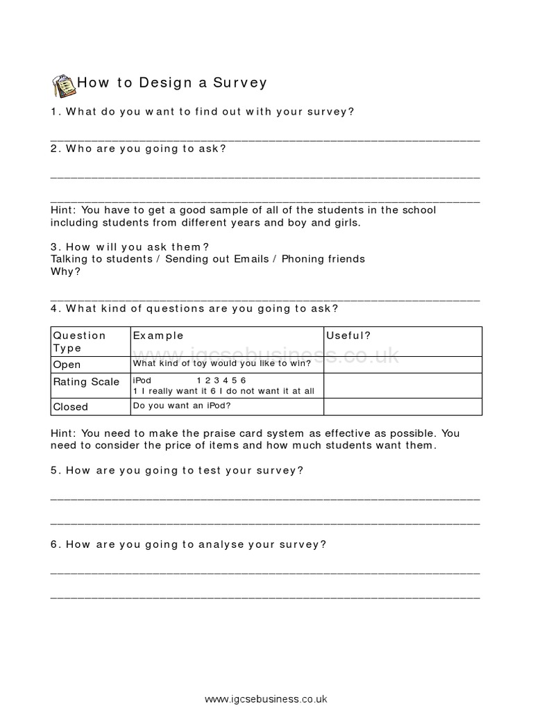 Survey Design for Students | PDF