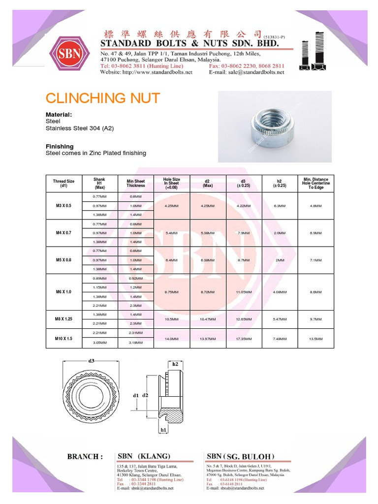 Catalog Clinching Nut | PDF