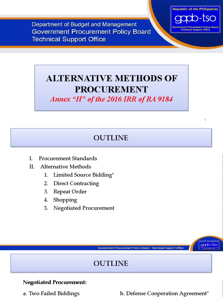 06 Alternative Methods of Procurement.09162016 | PDF | Procurement | Lease