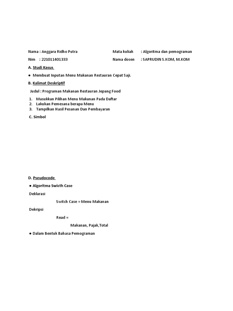 Algoritma UTS | PDF | Metode & Bahan Ajar