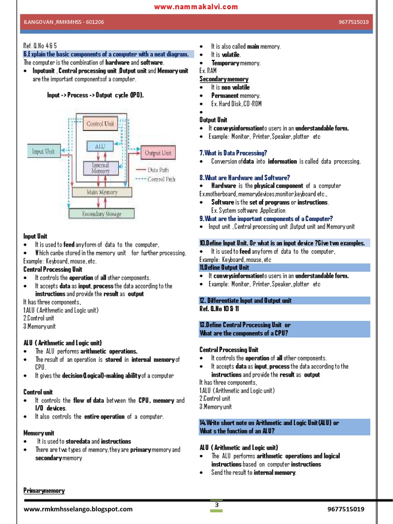 Namma - Kalvi - 11th - Computer - Science - Volume - 1 - Guide - em ...