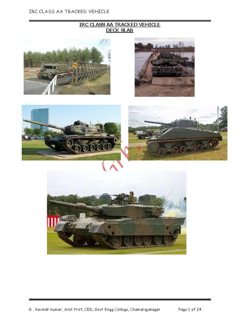 Design Of A Reinforced Concrete Deck Slab For A Culvert To Withstand Irc Class Aa Tracked