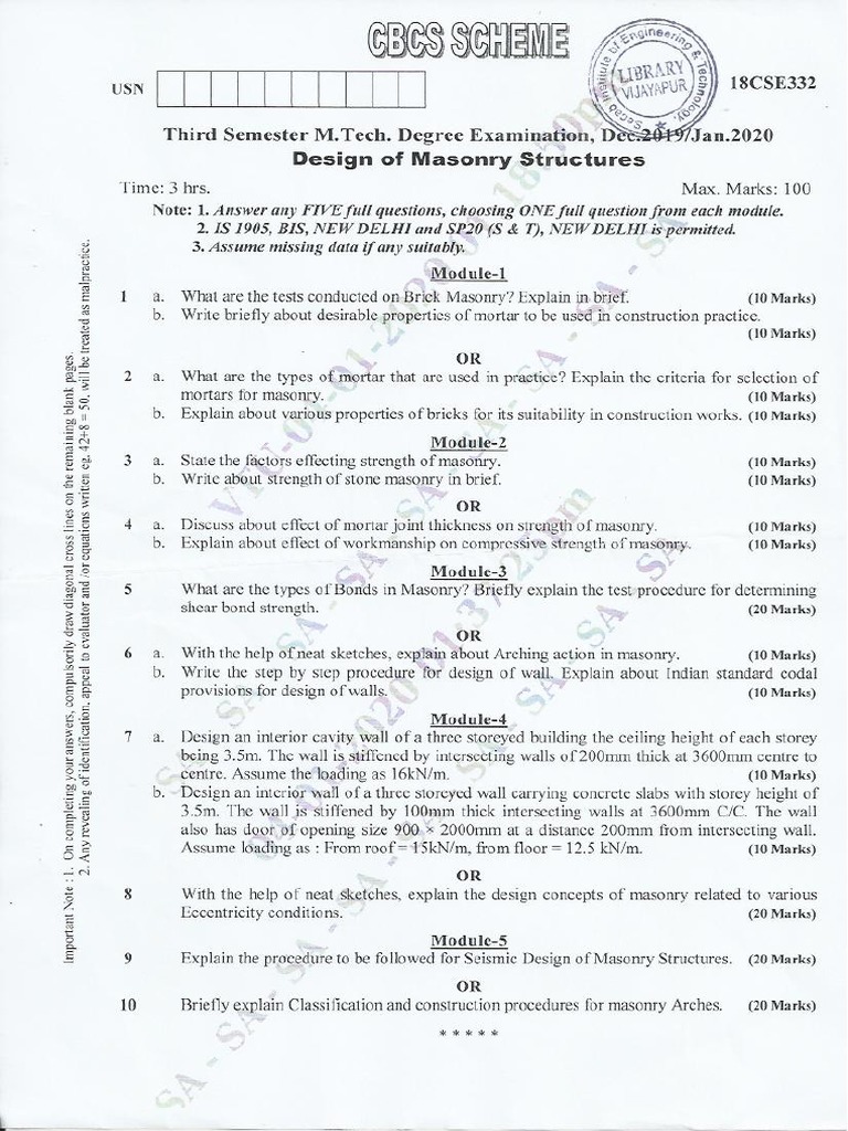 Design Of Masonry Structures 18 Scheme Pdf