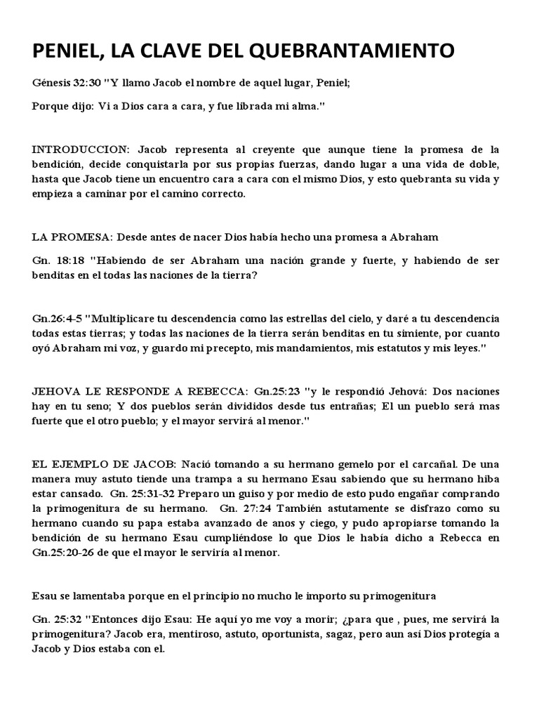 Peniel: Encuentro Transformador de Jacob | PDF | Jacob