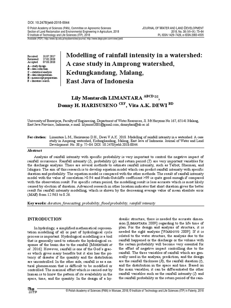 Modelling of Rainfall Intensity in A Watershed A C | PDF | Drainage ...