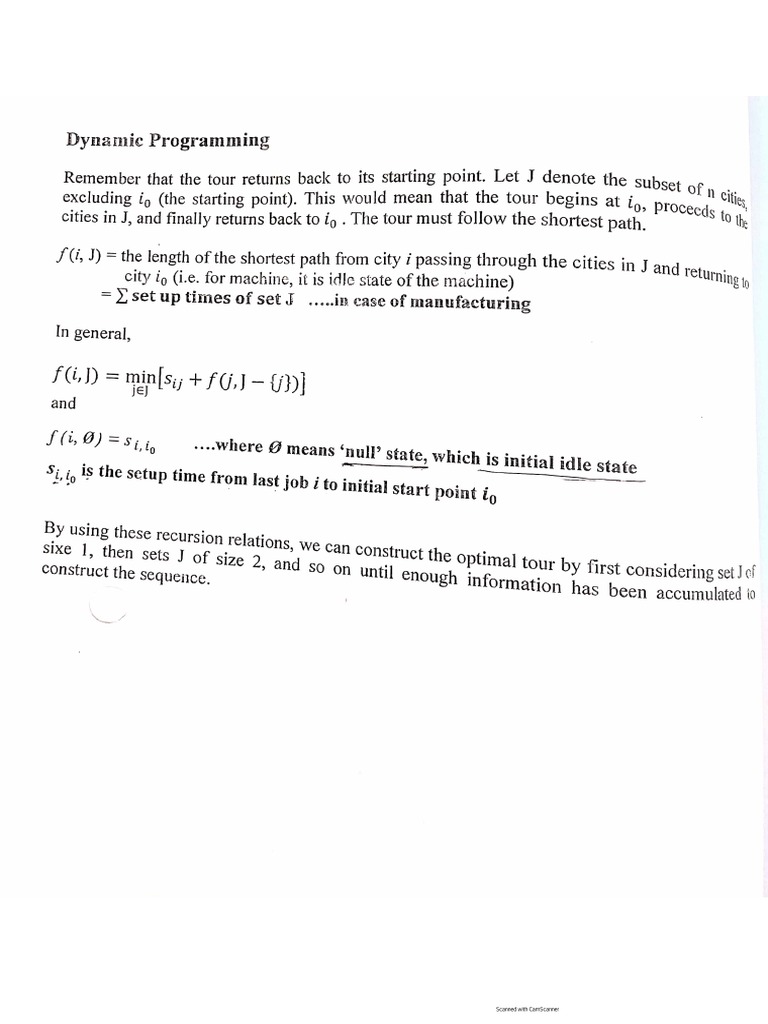 Dynamic Programming - TSP | PDF