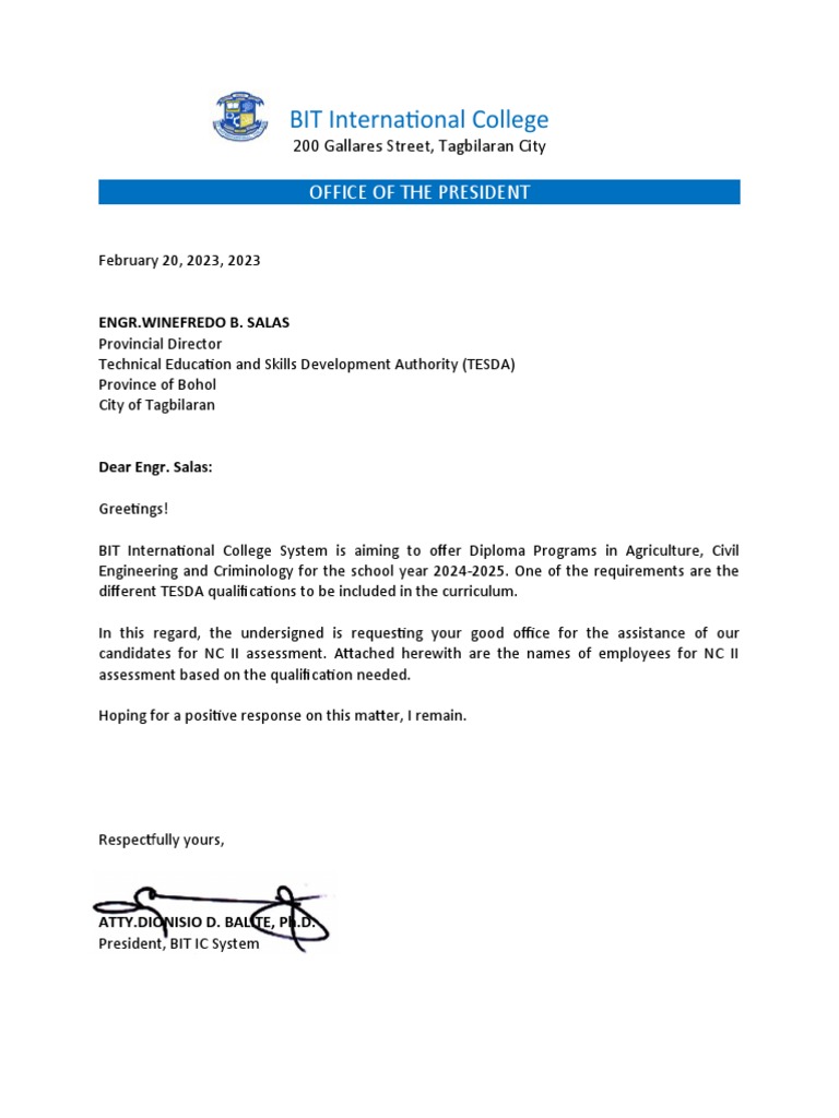 Letter For Assessment | PDF