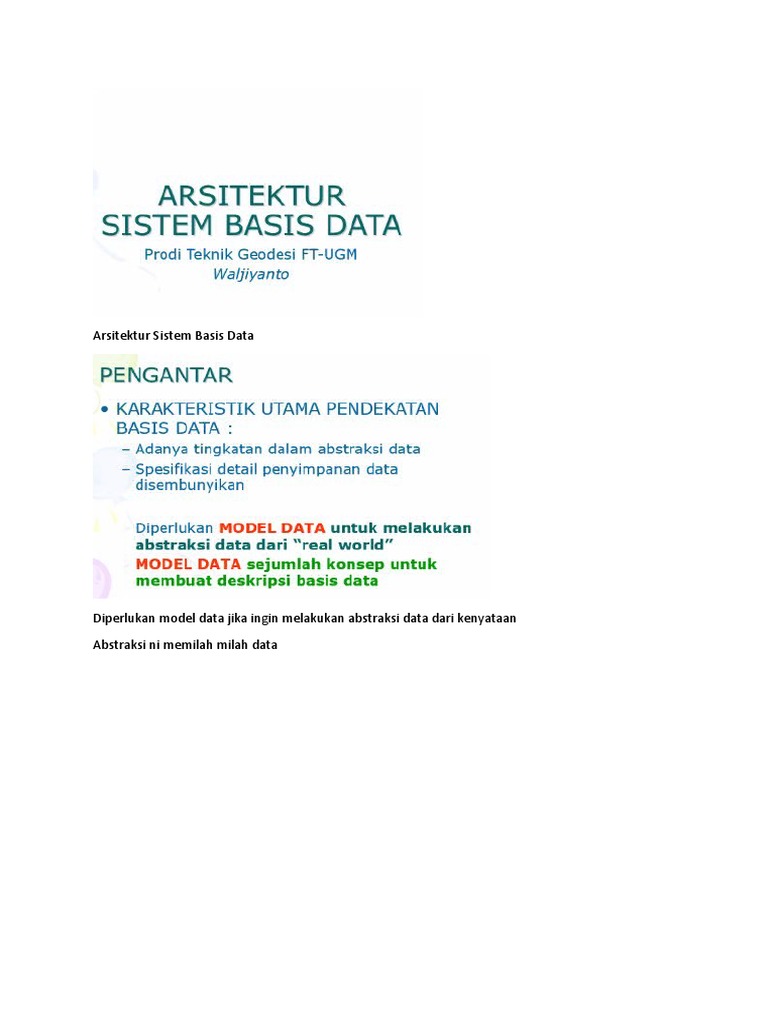 M2 Arsitektur Sistem Basis Data | PDF