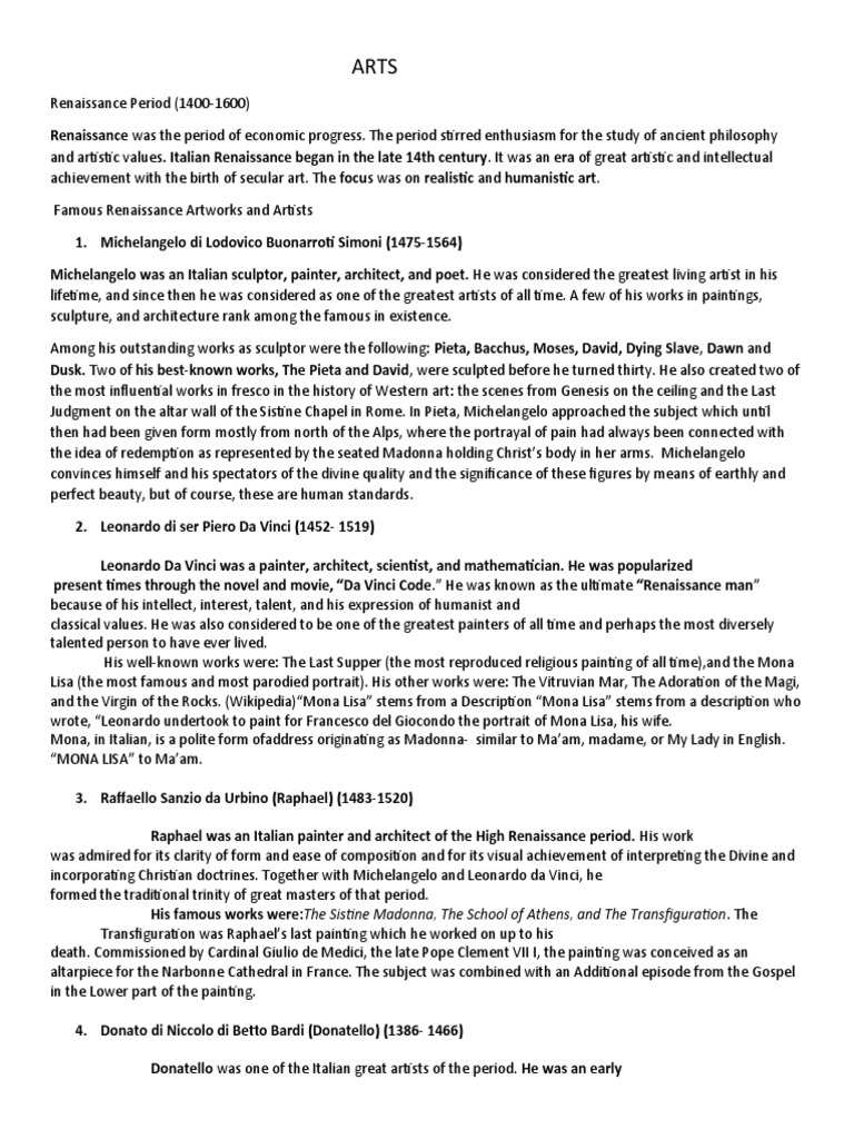 Art 9 Lesson | PDF | Michelangelo | Raphael