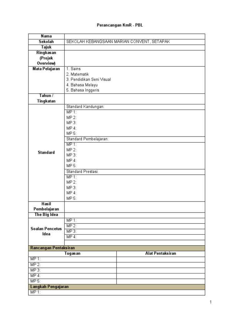 Perancangan KMR - PBL | PDF