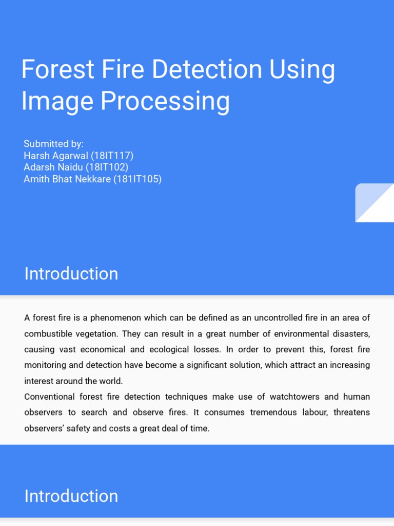 Forest Fire Detection Using Image Processing | PDF | Infrared | Unmanned Aerial Vehicle