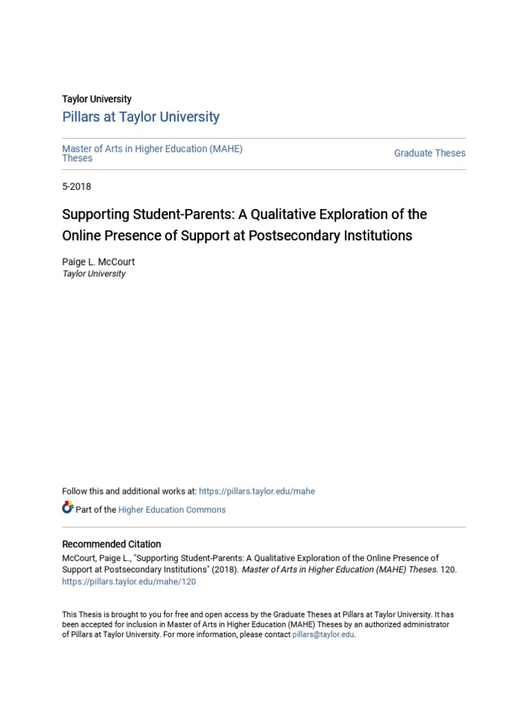 Supporting Student-Parents - A Qualitative Exploration of The Onli ...