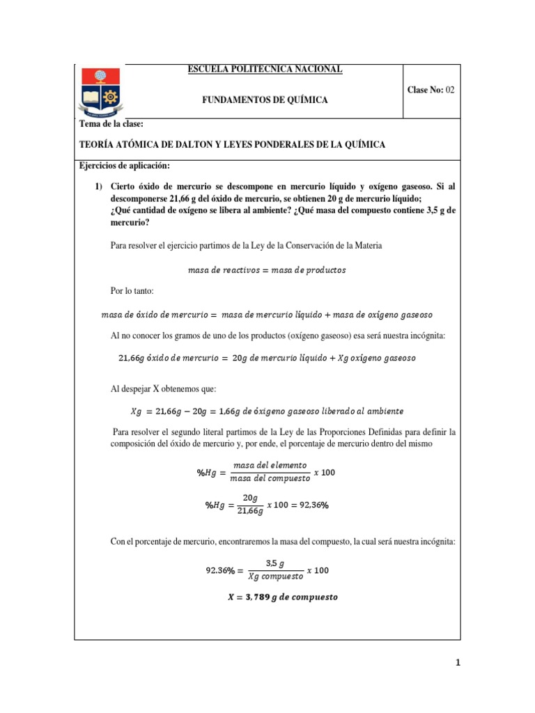 Tema 02. Ejercicios Resueltos - Teoría Atómica de Dalton y Leyes ... Tema 02. Ejercicios Resueltos - Teoría Atómica de Dalton y Leyes ...